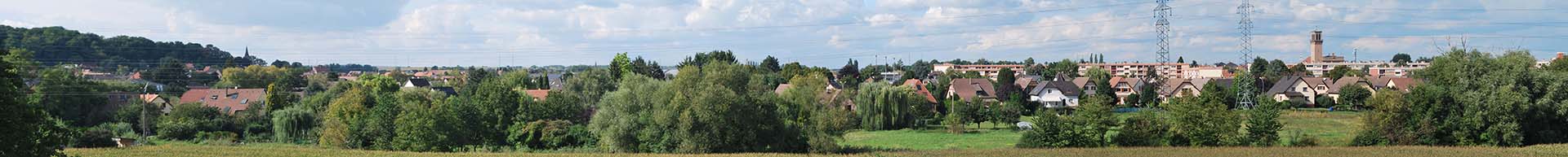 Panorama - Mairie de Mundolsheim - Alsace (Bas-Rhin, 67)